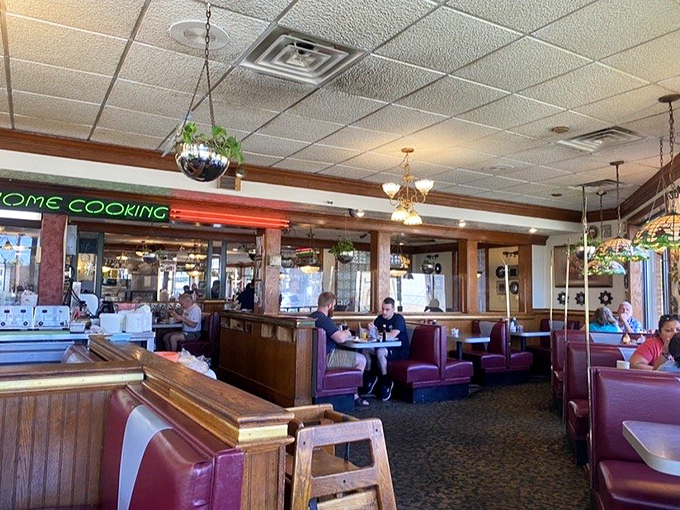 Where strangers become friends over shared love of good grub. This bustling dining room is like a United Nations of breakfast enthusiasts. Pass the syrup, neighbor!