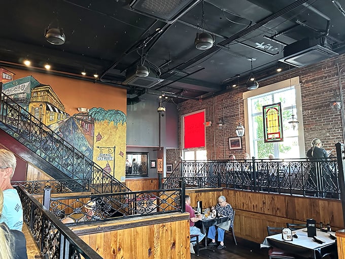 Where rustic charm meets seafood chic! This dining area is so inviting, you might forget you're not actually on a fancy cruise ship.
