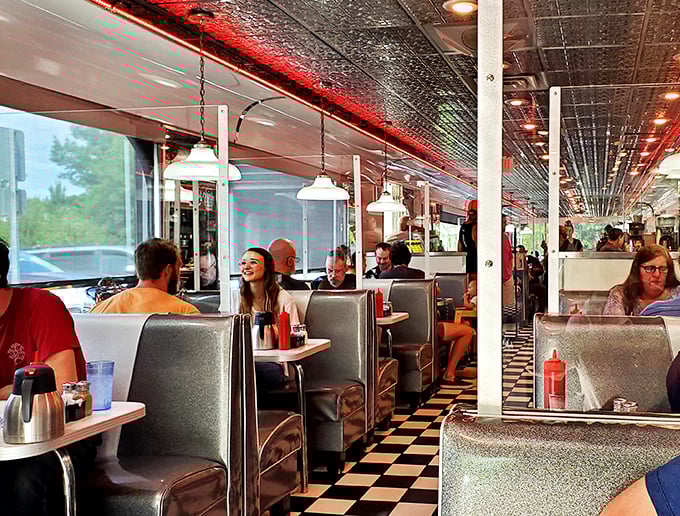 Happy diners, shiny booths, and conversations that flow like maple syrup. It's not just a meal; it's a slice of Americana served with a side of nostalgia.