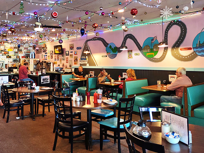 Christmas lights in July? Why not! At Peggy Sue's, every day is a celebration of good food, good company, and the magic of a classic American diner.