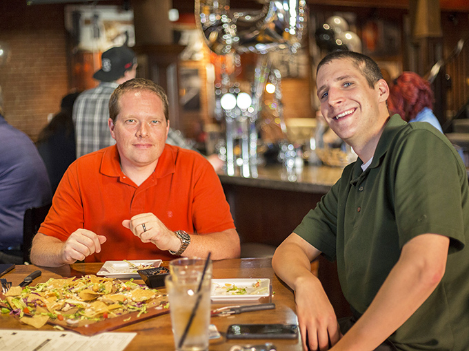 When the food's this good, smiles come naturally. These fellas know they've made an excellent life choice by stopping at Bricktown.