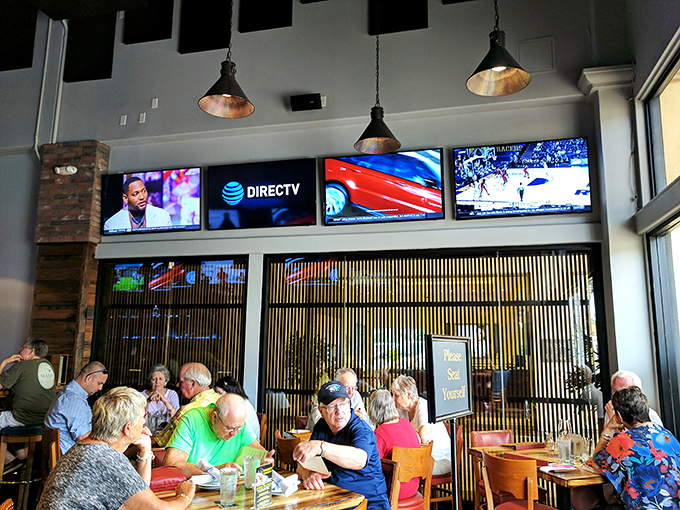 Sports fans take note: multiple screens ensure you won't miss a play while the atmosphere remains several notches above your typical sports bar.