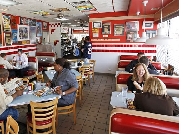 Morning conversations flow as freely as the coffee, creating that distinct diner symphony of clattering plates, laughter, and "Hon, need a refill?"