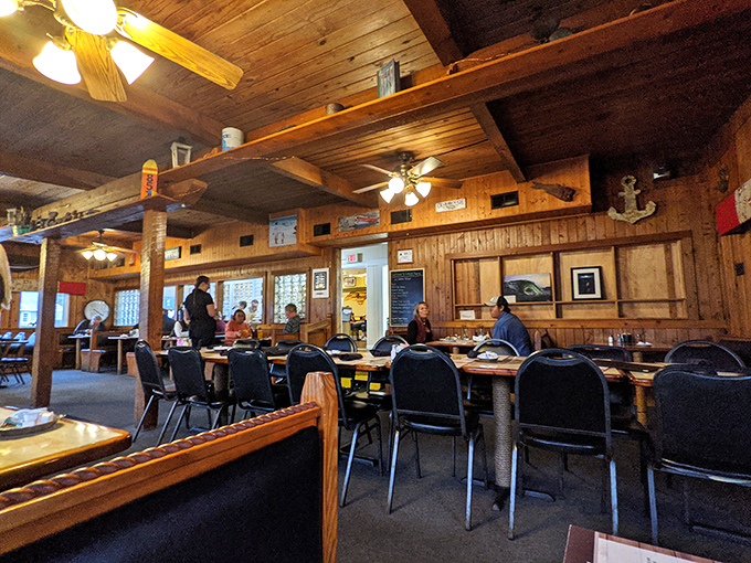 Where strangers become friends over shared stories and enormous steaks. It's like Cheers, but with better food and a view of the marina.