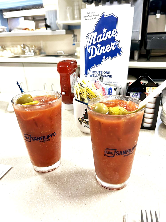 Bloody Marys so loaded, they're practically a meal! With garnishes like that, you might need a knife and fork to drink your cocktail. Cheers to breakfast of champions!