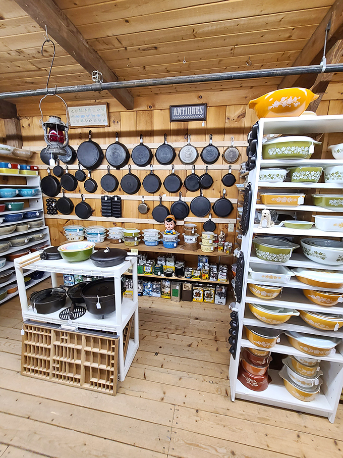 Cast iron paradise! Enough pans to cook for an army, or to start your own medieval armor collection. Choose your adventure.