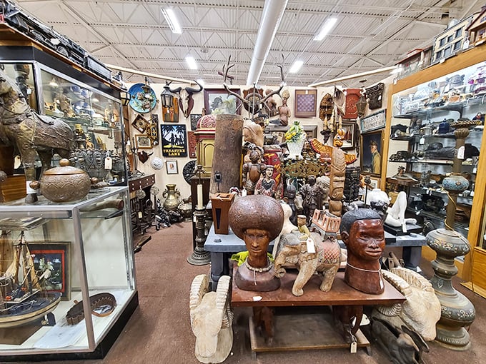 Indiana Jones meets your eccentric aunt's attic. This booth is an adventure waiting to happen, no bullwhip required.