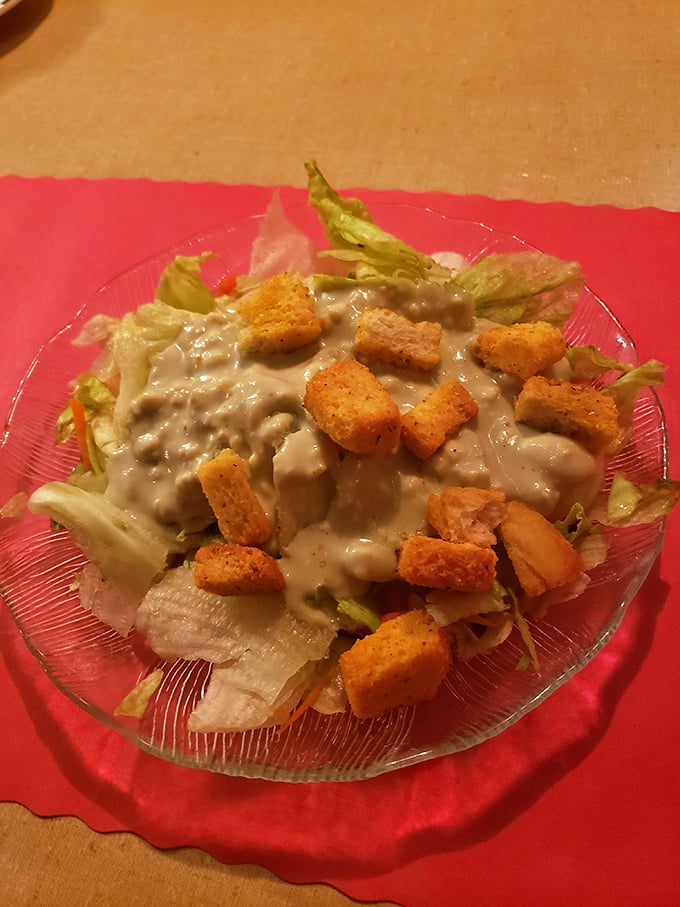 A salad that doesn't feel like punishment. Fresh, crisp, and generously dressed - it's the opening act that sets the stage for meaty greatness.