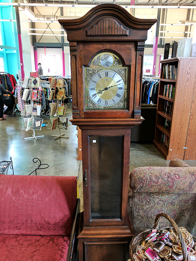 This grandfather clock doesn't just tell time—it tells stories. Imagine the homes it's stood in, silently witnessing decades of family dinners and holiday gatherings.