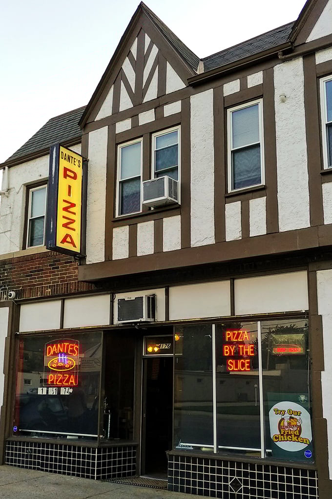 By day, a charming Tudor facade. By night, a neon-lit pizza paradise. Dante's Pizza is Cleveland's proof that you can indeed have your architectural cake and eat your pizza too.
