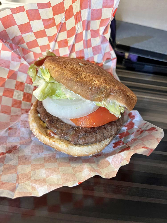 Meet the Buffalo Ranch Burger: proof that this joint isn't a one-trick pony. It's a flavor rodeo between buns!