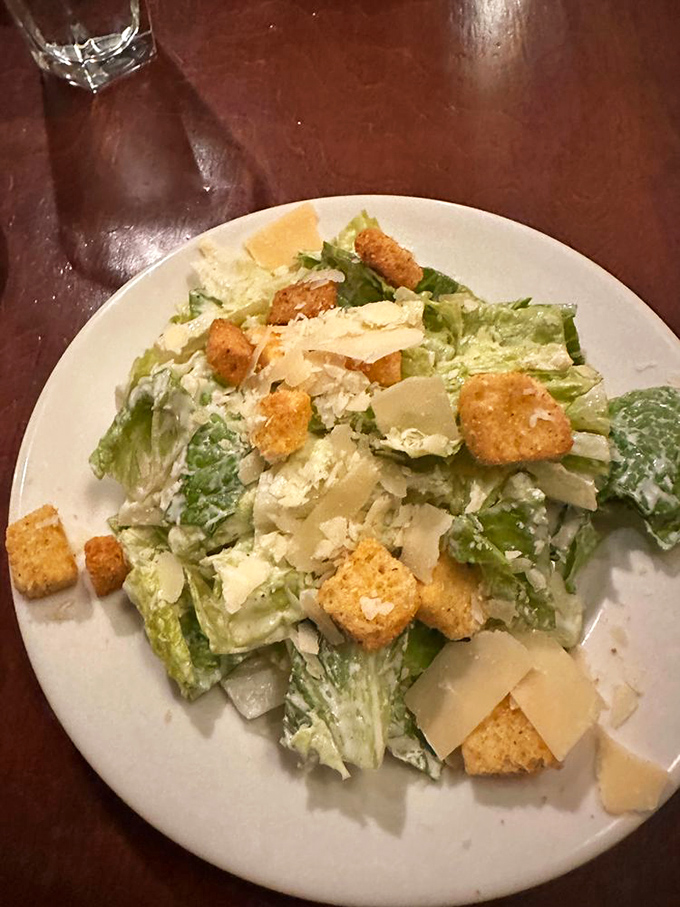 Caesar salad: the only time lettuce gets to be the star. Those house-made croutons aren't just bread&mdash;they're buttery thrones for the crisp romaine below.