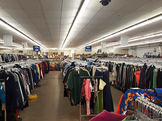 A sea of sartorial possibilities! Navigate these racks like Columbus charting new fashion territories &ndash; minus the problematic colonization, of course.