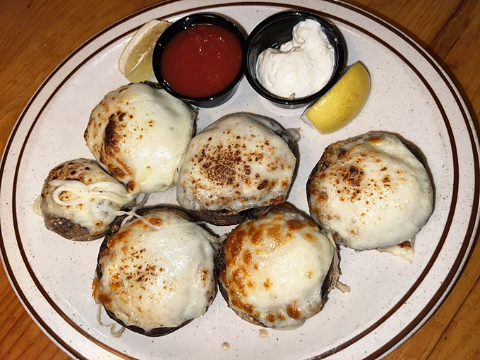 Crab-stuffed mushrooms: where land meets sea in a bite-sized flavor explosion. It's like nature's own surf and turf, only better.