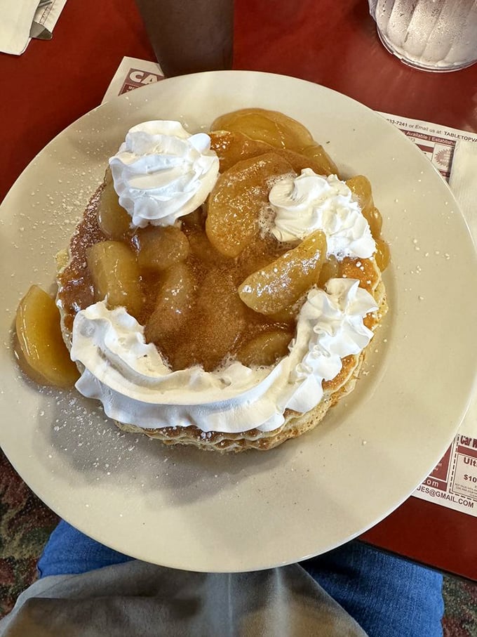 Cinnamon apple pancakes: autumn on a plate. It's like a warm hug for your taste buds.