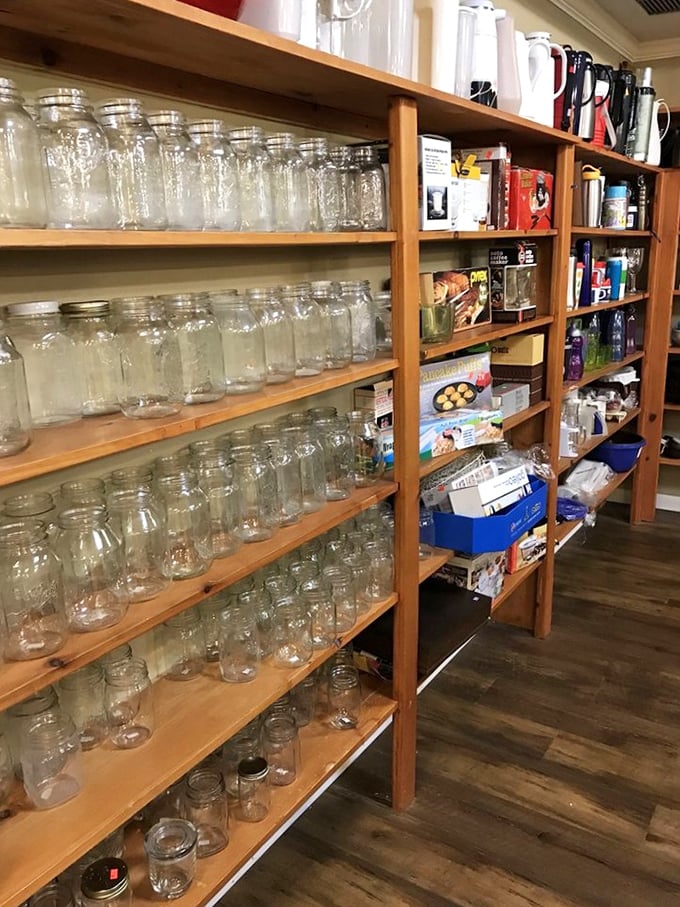 Jar-dropping selection! Whether you're a canner, crafter, or just jar-curious, this aisle's got you covered.