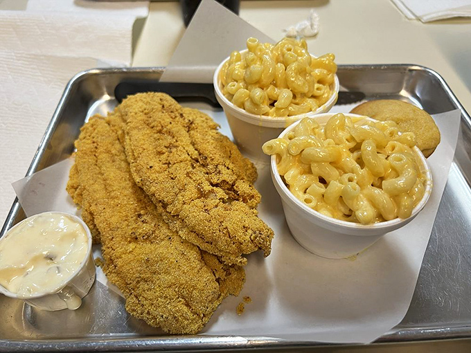 Mac & cheese nirvana! This creamy delight is so good, it could make a grown man weep with cheesy joy.