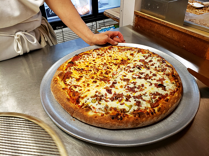 Meat lovers, rejoice! This pizza has more protein than a bodybuilder's breakfast and twice the flavor of your average steakhouse special.