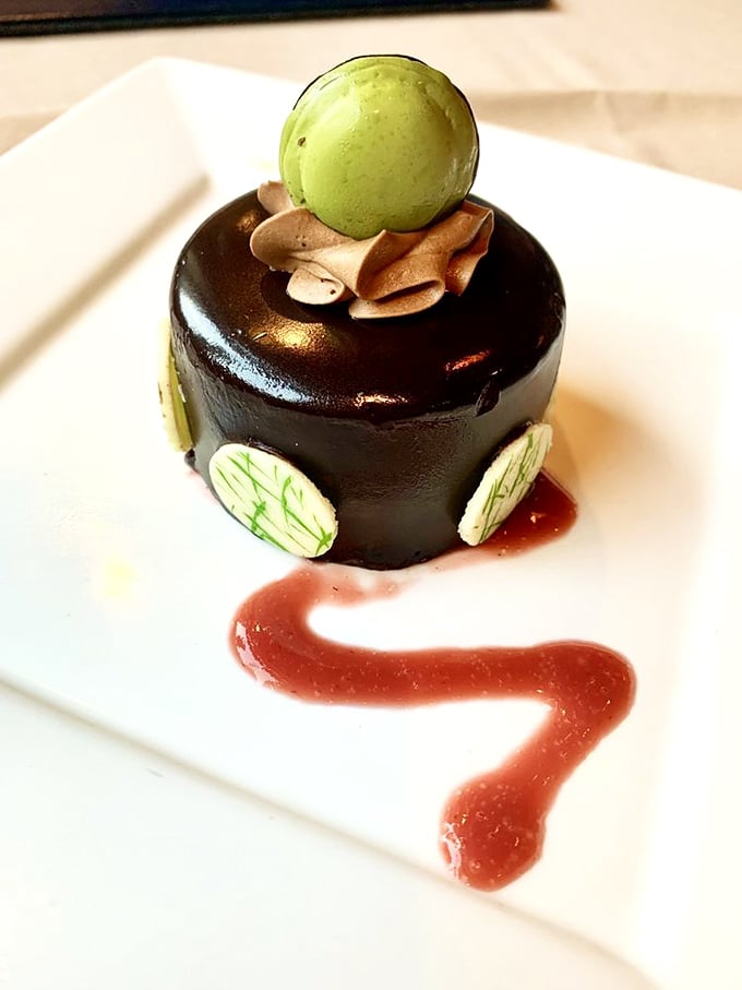 Dessert or sculpture? This pistachio macaron cake is so beautiful, you almost don't want to eat it. Almost.