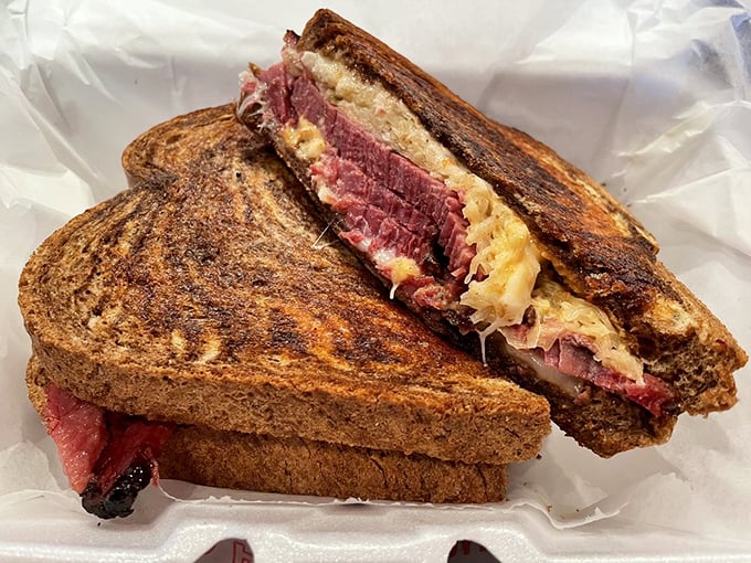 Reuben, oh Reuben! This sandwich is layered with more love than a grandmother's quilt, promising comfort food bliss between two slices of toasty perfection.