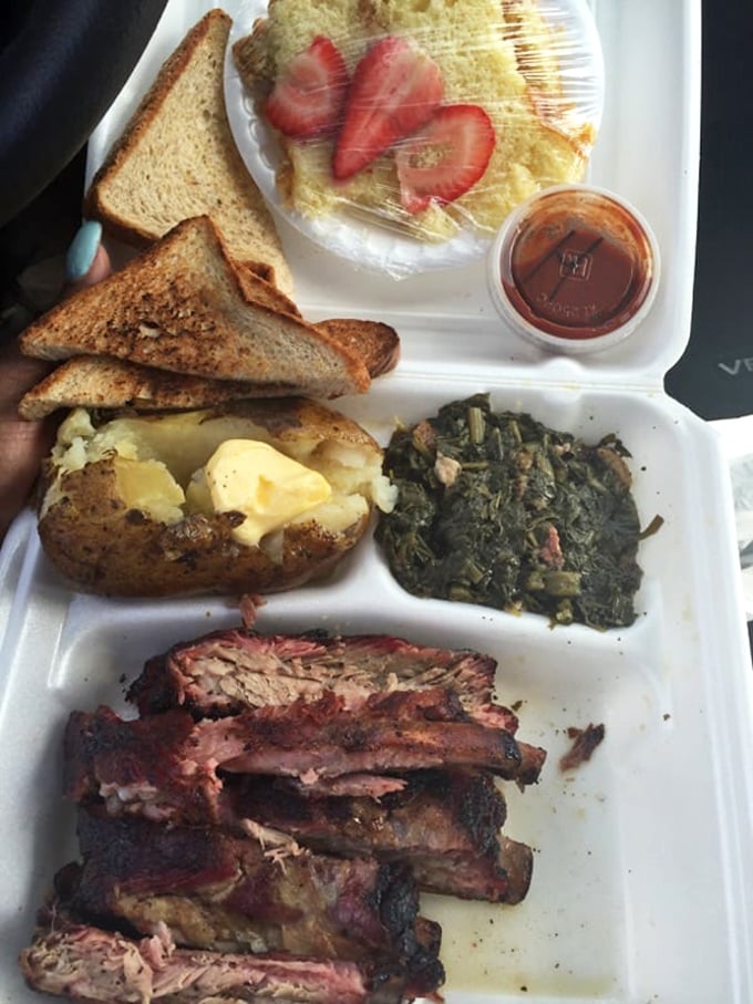 The rib dinner that launched a thousand napkins. This plate is so good, you'll be tempted to lick it clean. (We won't judge.)