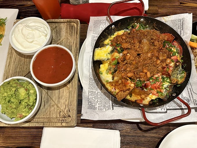 This skillet of loaded nachos with all the fixings isn't just an appetizer&mdash;it's a commitment to deliciousness that requires strategy.