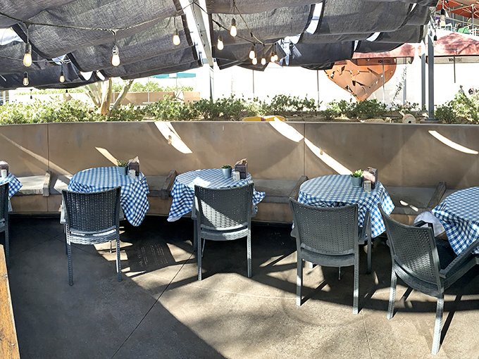 Dine al fresco and pretend you're oceanside. Just don't expect any seagulls to swoop in for your leftovers!