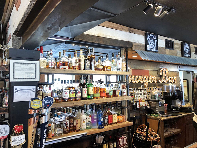 Not just a burger joint&mdash;The Grind's impressive bar selection proves they take liquid happiness as seriously as their solid comfort food.