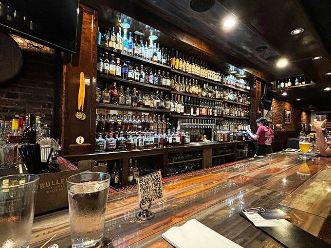 The bar: Where liquid courage meets burger-fueled bravado. With this selection, you might need a drink just to decide on a drink!