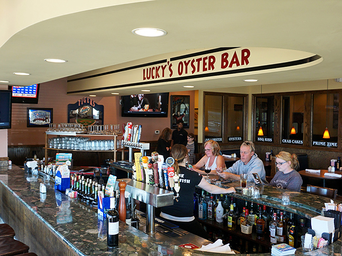 Welcome to Lucky's Oyster Bar, where the drinks flow like the tide and the conversation is always smooth sailing.
