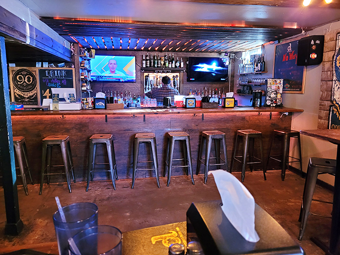 Where liquid dreams come true! This well-stocked bar is ready to quench your thirst and elevate your burger experience. Cheers to good taste!