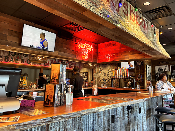 Pull up a seat at flavor central! Corky's bar is where barbecue dreams and cold drinks come together in perfect harmony.