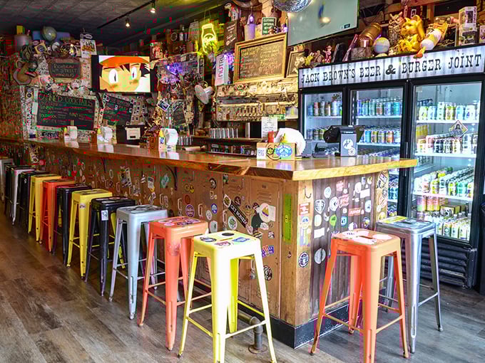 The bar of dreams: Where hop heads and burger enthusiasts unite. It's like Willy Wonka's factory, but for grown-ups who prefer IPAs to Everlasting Gobstoppers.