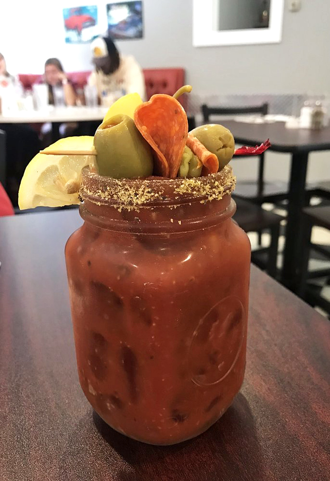 Holy Mary, mother of brunch! This Bloody Mary is like a meal and a cocktail had a delicious love child.