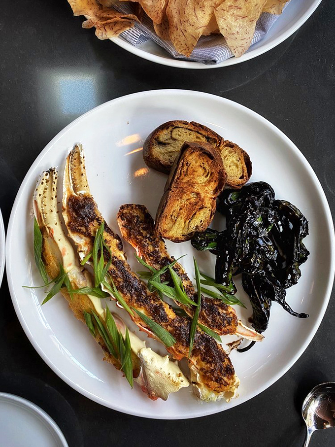 King Crab legs fit for royalty. They're so long, you might need a bigger table &ndash; or shorter dining companions.