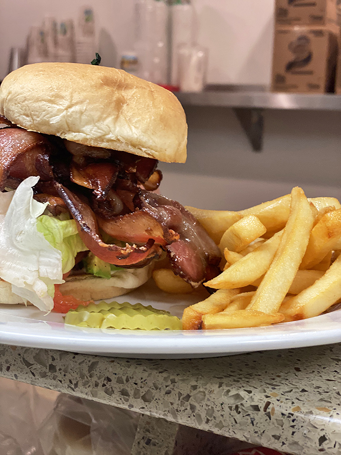 A burger that proves breakfast isn't the only star here. It's the lunchtime understudy ready to steal the show.