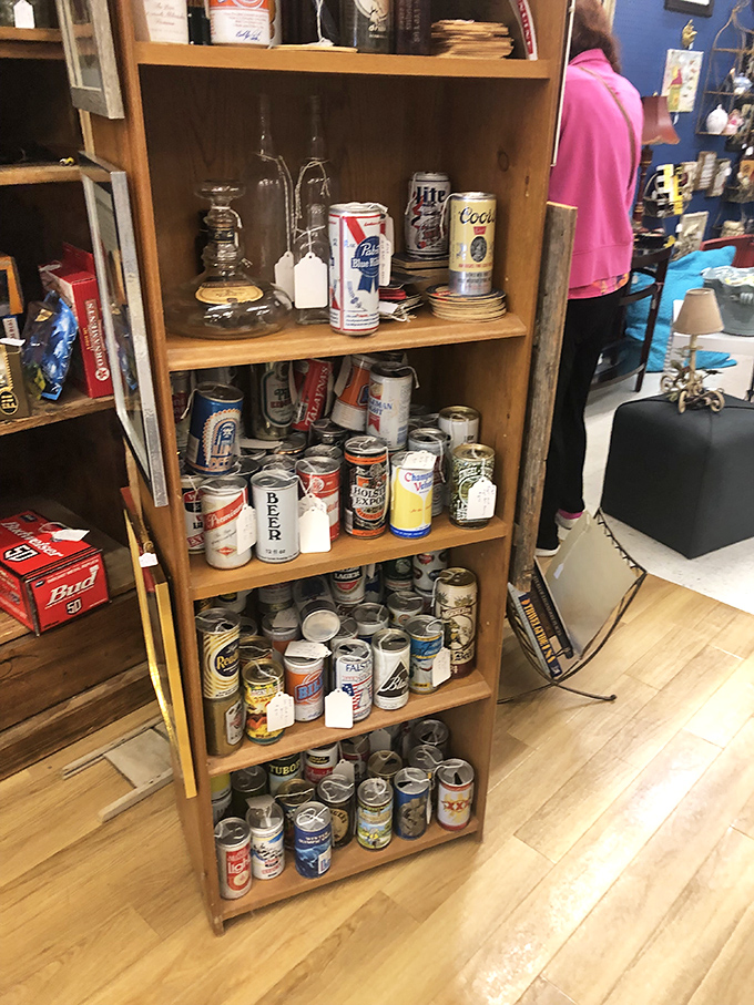 Pop culture in a can! This shrine to vintage beverages is like a fizzy time capsule, showcasing the evolution of America's love affair with carbonated nostalgia.