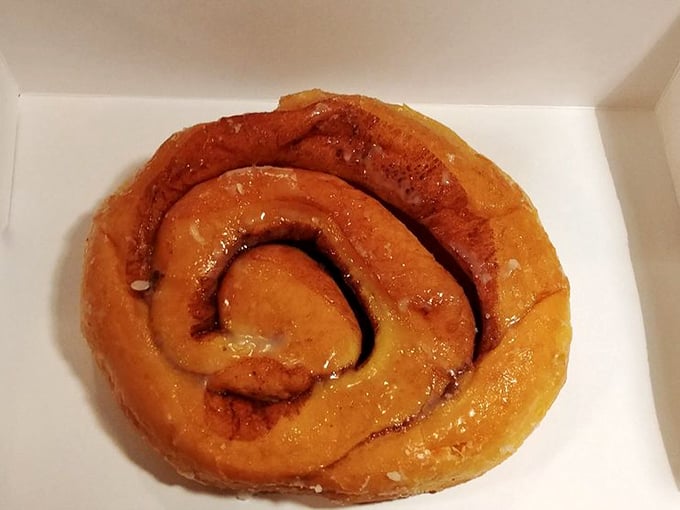 Behold, the cinnamon swirl of happiness! It's like a hug for your taste buds, wrapped in a warm, gooey embrace.