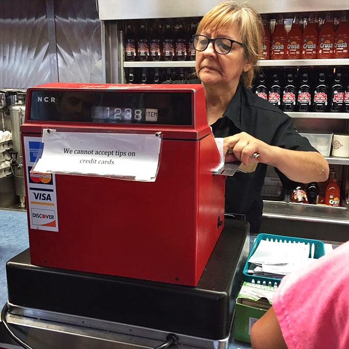 Cha-ching! This classic cash register has probably seen more late-night cravings satisfied than a 24-hour convenience store. If only it could talk!