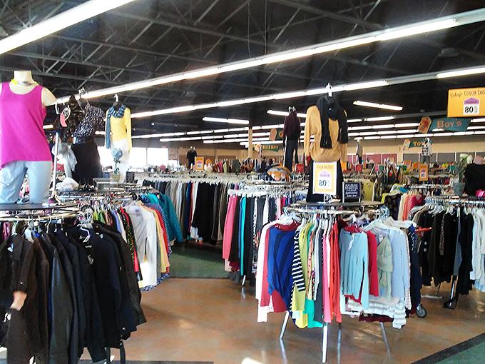 A rainbow of recycled fashion awaits. It's like raiding the closets of a thousand cool aunts.