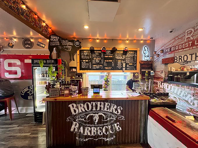 Command central for smoke and satisfaction. The counter at Brothers Barbecue is where barbecue dreams become delicious reality.