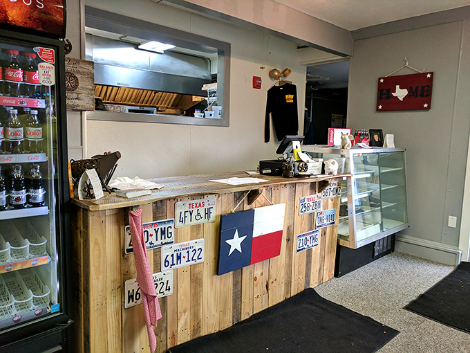 A counter that's seen more BBQ action than a Texas rodeo. It's where the magic happens, folks - one smoky order at a time.
