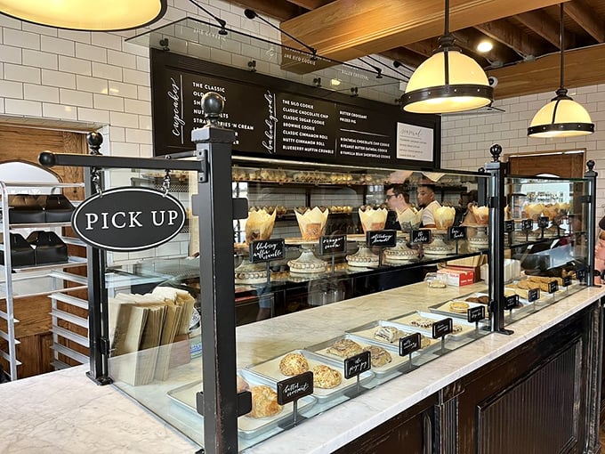 Dessert heaven's pearly gates! This counter area is where dreams come true and diets go to die &ndash; in the most delicious way possible.