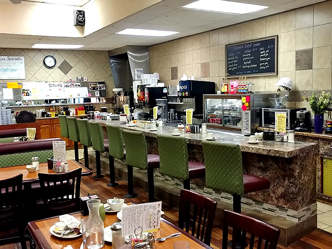 Pull up a chair and join the breakfast club! Charlie's counter seats are front-row tickets to the culinary show.