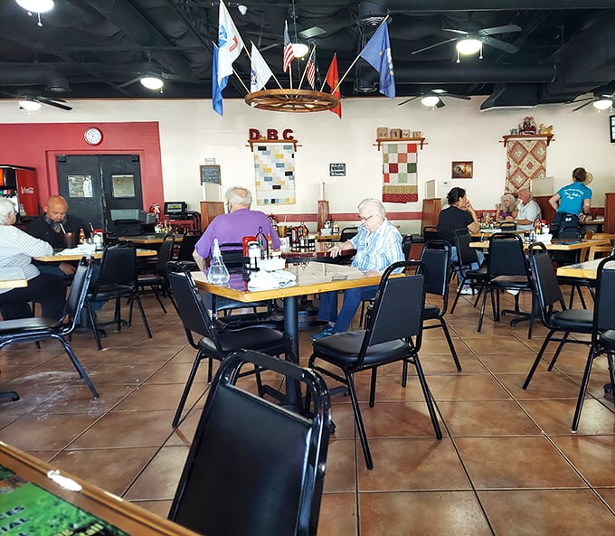 Welcome to the breakfast club! This cozy dining room is where strangers become friends, united by their love for good food and bottomless coffee.