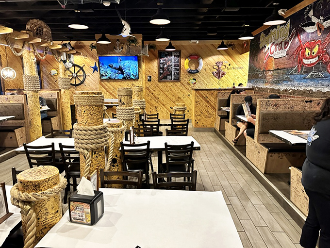 Welcome aboard the S.S. Delicious! This dining area is where seafood dreams set sail and diet plans walk the plank.