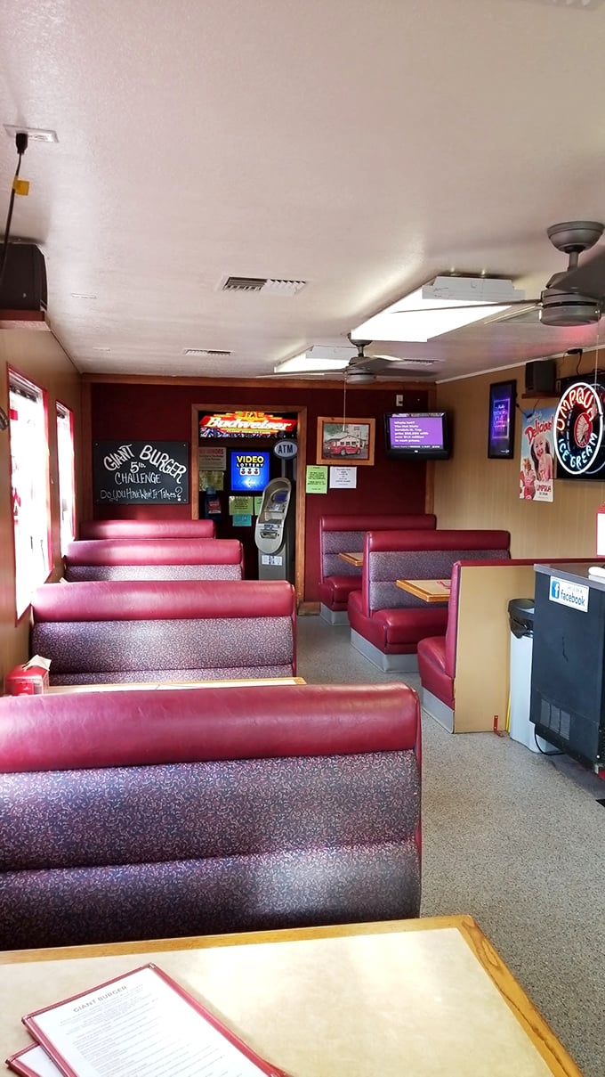 Step into the time capsule of taste! These retro booths are perfect for traveling back to a simpler time when conversations flowed as freely as the milkshakes.