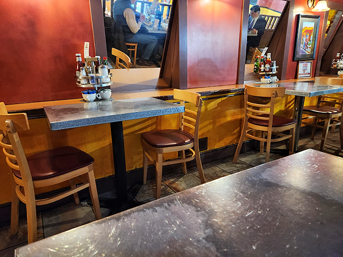 Cozy booths and warm lighting create the perfect backdrop for your breakfast dreams to come true.