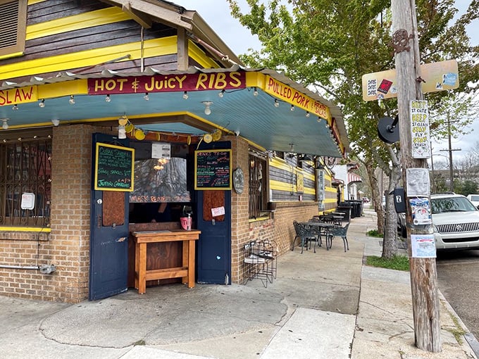 Step right up to flavor town! The Joint's entrance is your ticket to a smoky, savory adventure that'll make your taste buds dance.