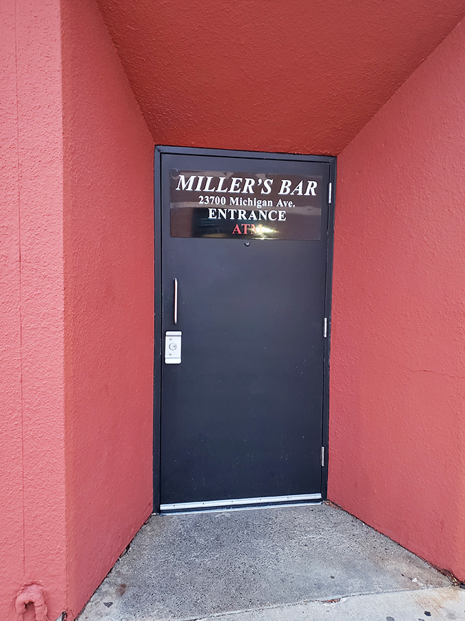 The gateway to gastronomic bliss! This unassuming door leads to a world where burgers reign supreme and simplicity is king.